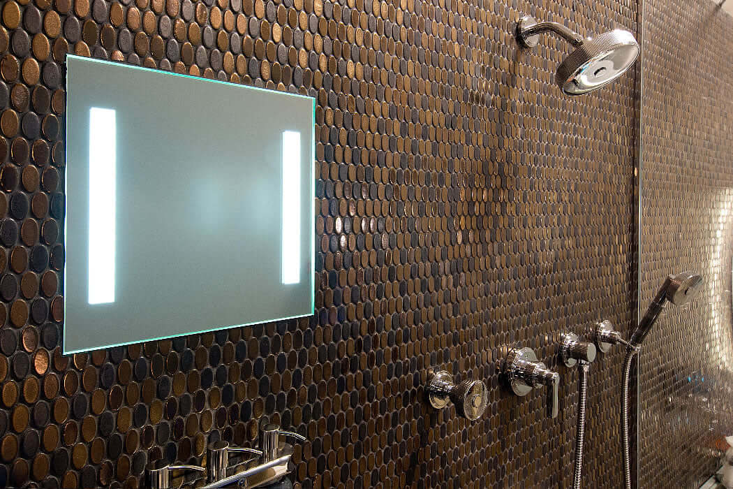 Clear Mirror fog-free permanent shower mirrors mounted